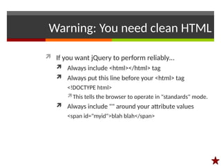 jQuery introduction/basic concept /welcome jQuery | PPT | Web Development | Internet