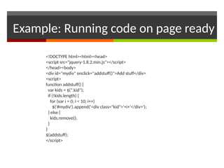 jQuery introduction/basic concept /welcome jQuery | PPT | Web Development | Internet