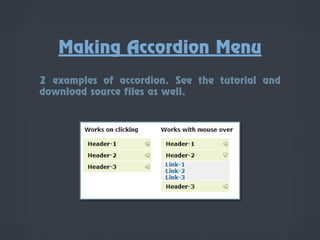 jQuery Accordion Menus | PPT