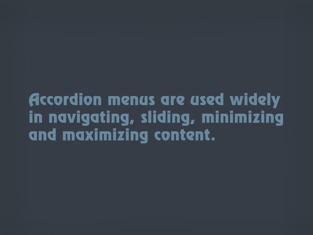 jQuery Accordion Menus | PPT