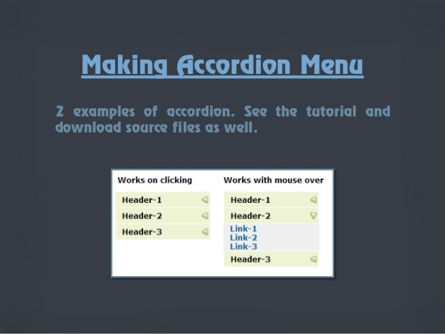 jQuery Accordion Menus