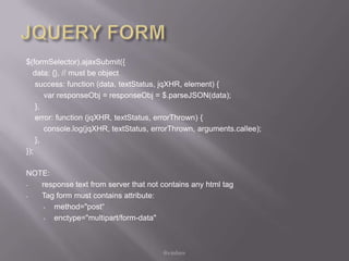 Jquery ajax & form | PPT