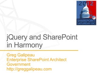 jquery and sharepoint in harmony | PPT