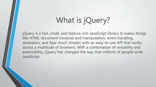 jQuery basics | PPTX