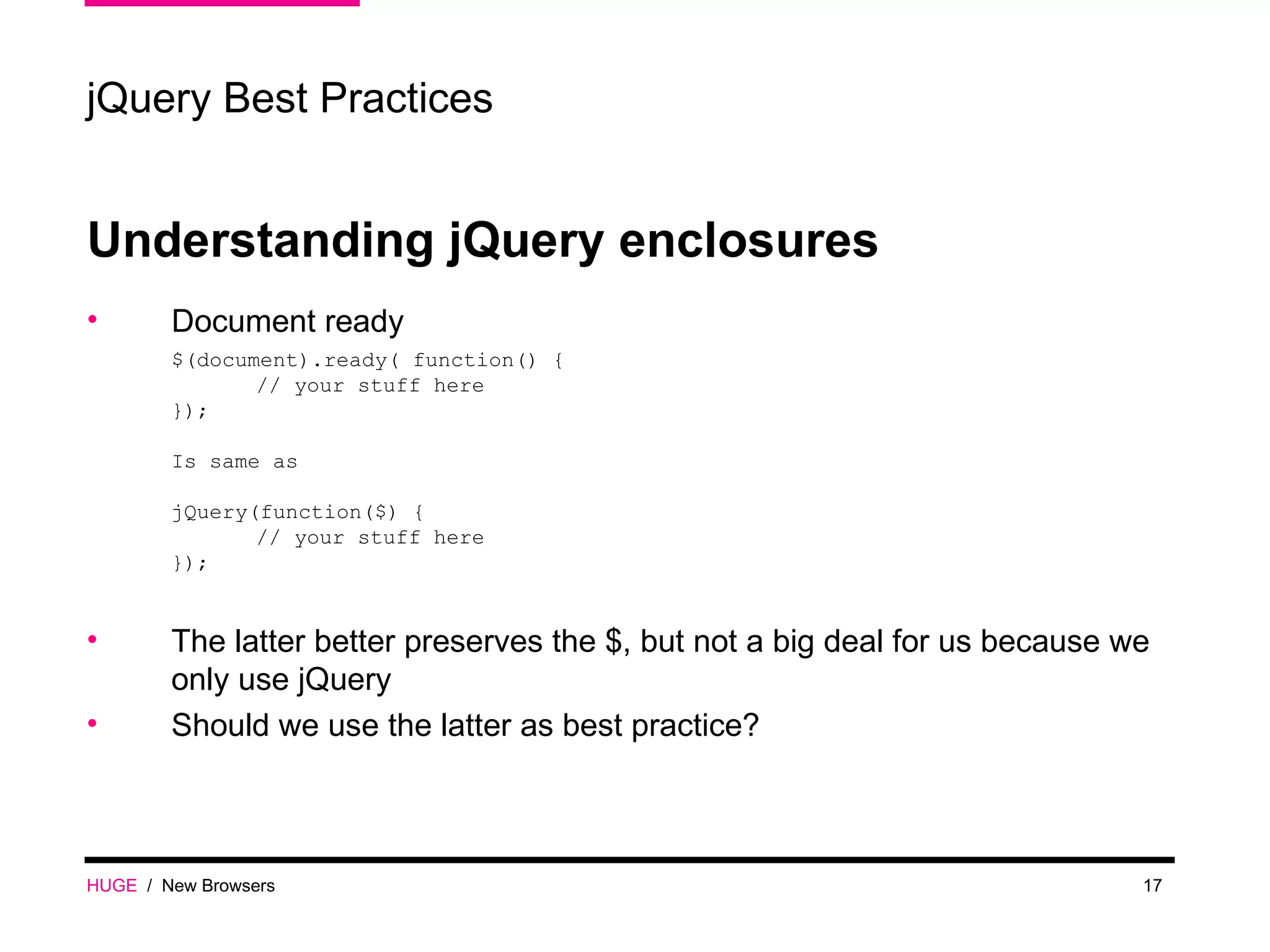 Jquery Best Practices | PPT