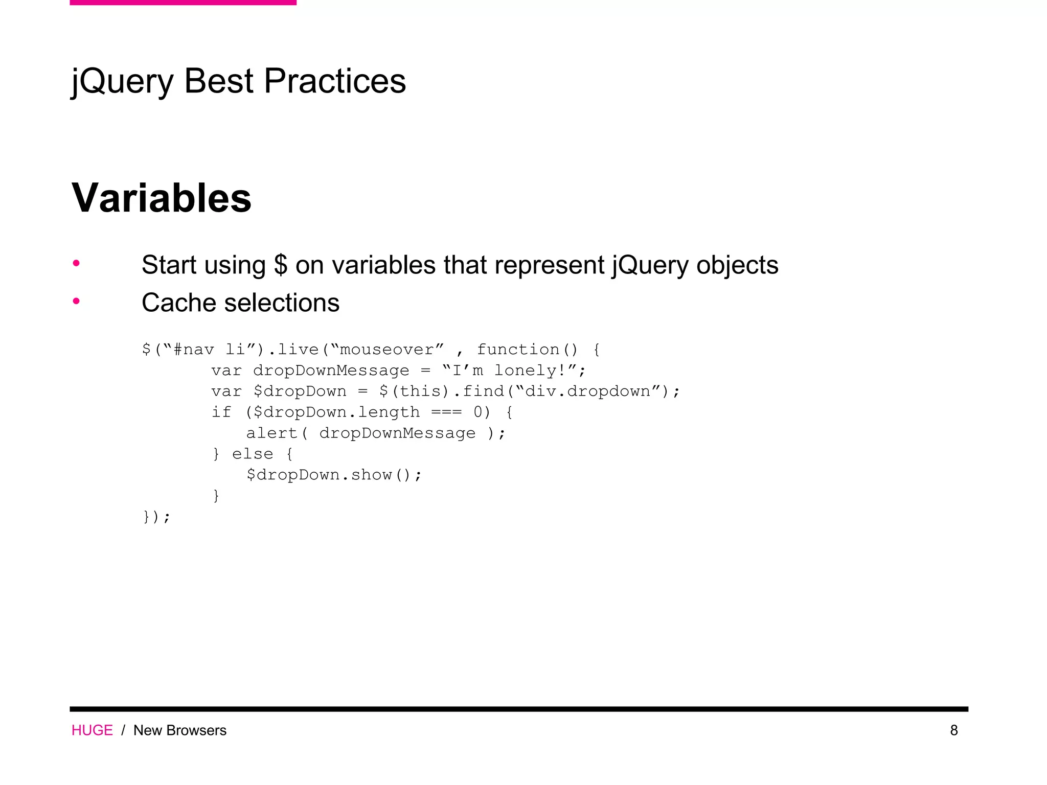 Jquery Best Practices | PPT
