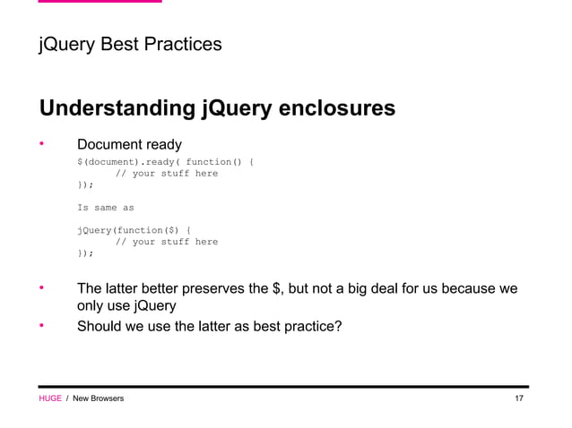Jquery Best Practices Ppt