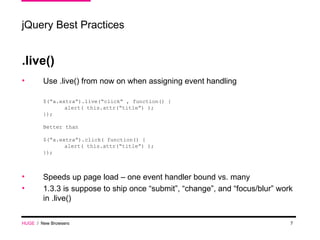 Jquery Best Practices | PPT