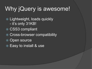 jQuery | PPTX | Web Development | Internet