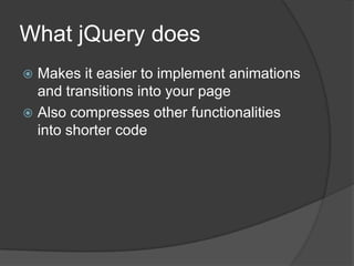 jQuery | PPTX | Web Development | Internet