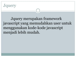 Jquery codeigniter | PPTX