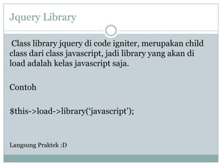 Jquery codeigniter | PPT