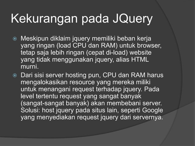 Power point J query dan penggunaannya sebagai validasi form | PPT