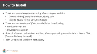 jQuery for web development | PPT