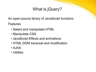 Introduction to jQuery | PPT