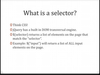 jQuery From the Ground Up | PPT