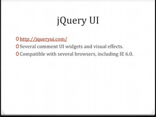 jQuery From the Ground Up | PPTX | Web Design and HTML | Internet