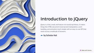 jQuery Interview Questions and Answers PDF By ScholarHat | PPT