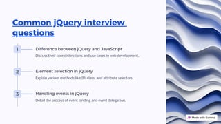 jQuery Interview Questions and Answers PDF By ScholarHat | PPT