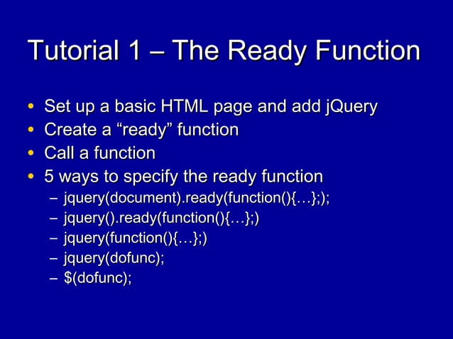 JQuery introduction | PPT | Web Design and HTML | Internet