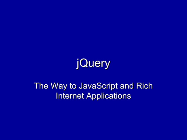 JQuery introduction