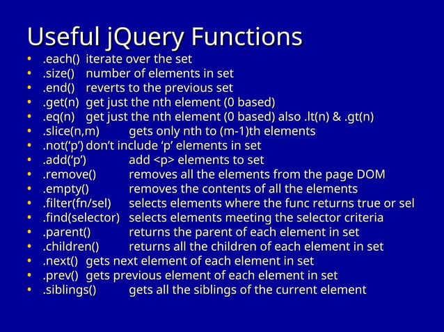 jQuery Introduction/ jquery basic concept | PPT