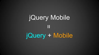jQuery Mobile Introduction ( demo on EZoapp ) | PPT