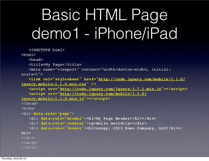 Introduction To Jquery Mobile
