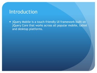 jQuery Mobile UI | PPT