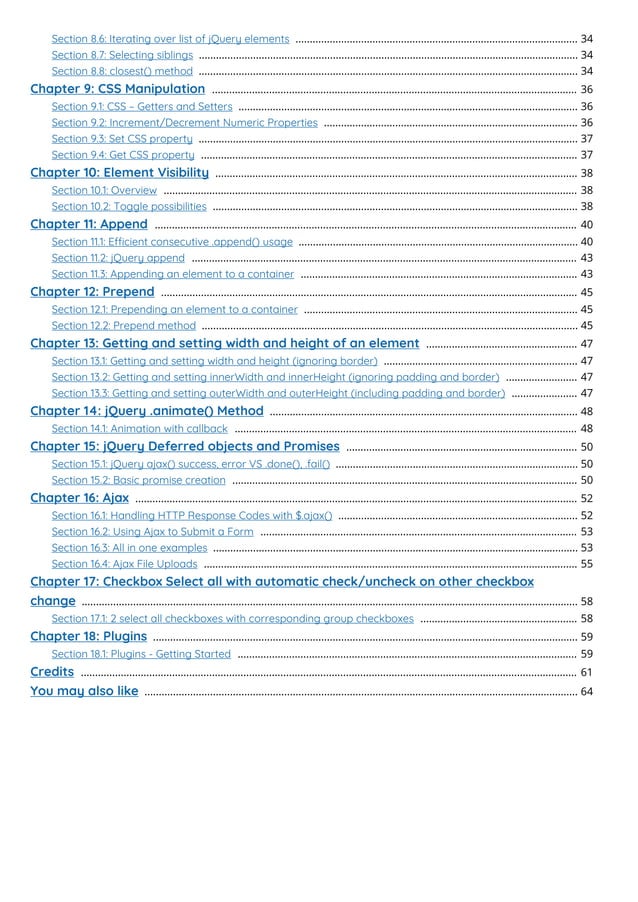 Jquery notes for professionals | PDF
