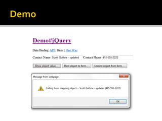 jQuery plugins - templates, data link, globalization | PPTX
