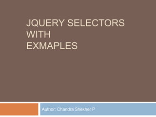 JQuery selectors | PPTX