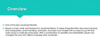 JQuery Overview | PPT
