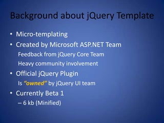 jQuery templates | PPTX