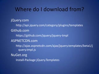 jQuery templates | PPTX