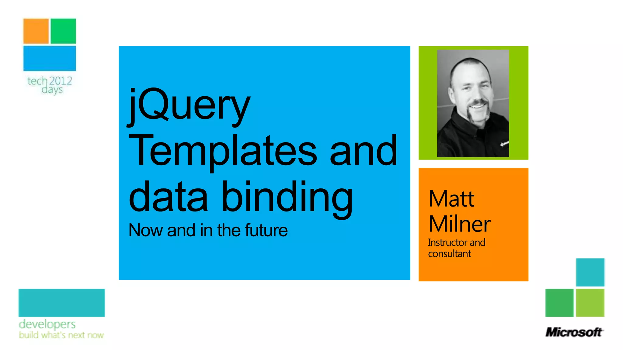jQuery templates and data link | PPTX | Web Design and HTML | Internet