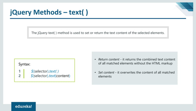 Jquery Tutorial For Beginners Developing User Interface Ui Using Jquery Edureka Ppt