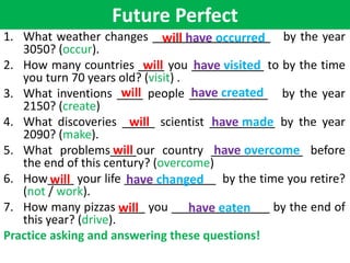 Jr. a1 unit 4 a future continuous_future perfect | PPT