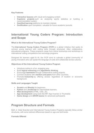 Jr. Data Scientist Programs and International Young Coders Program ...
