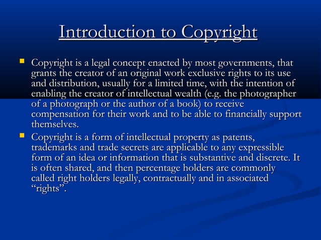 Introduction to Copyright | PPT