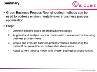 S-CUBE LP: Analyzing and Adapting Business Processes based on ...
