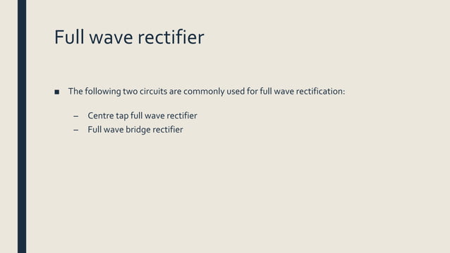 Presentation on Rectifier | PPTX