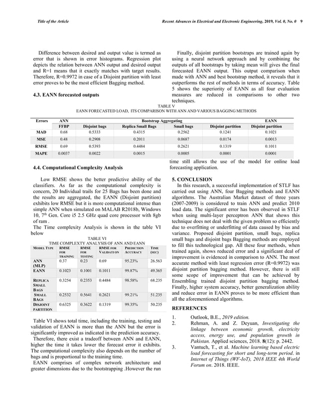 Short Term Load Forecasting Using Bootstrap Aggregating Based Ensemble