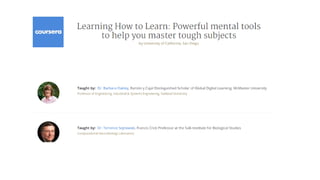 Learning How to Learn - a personal summary | PDF
