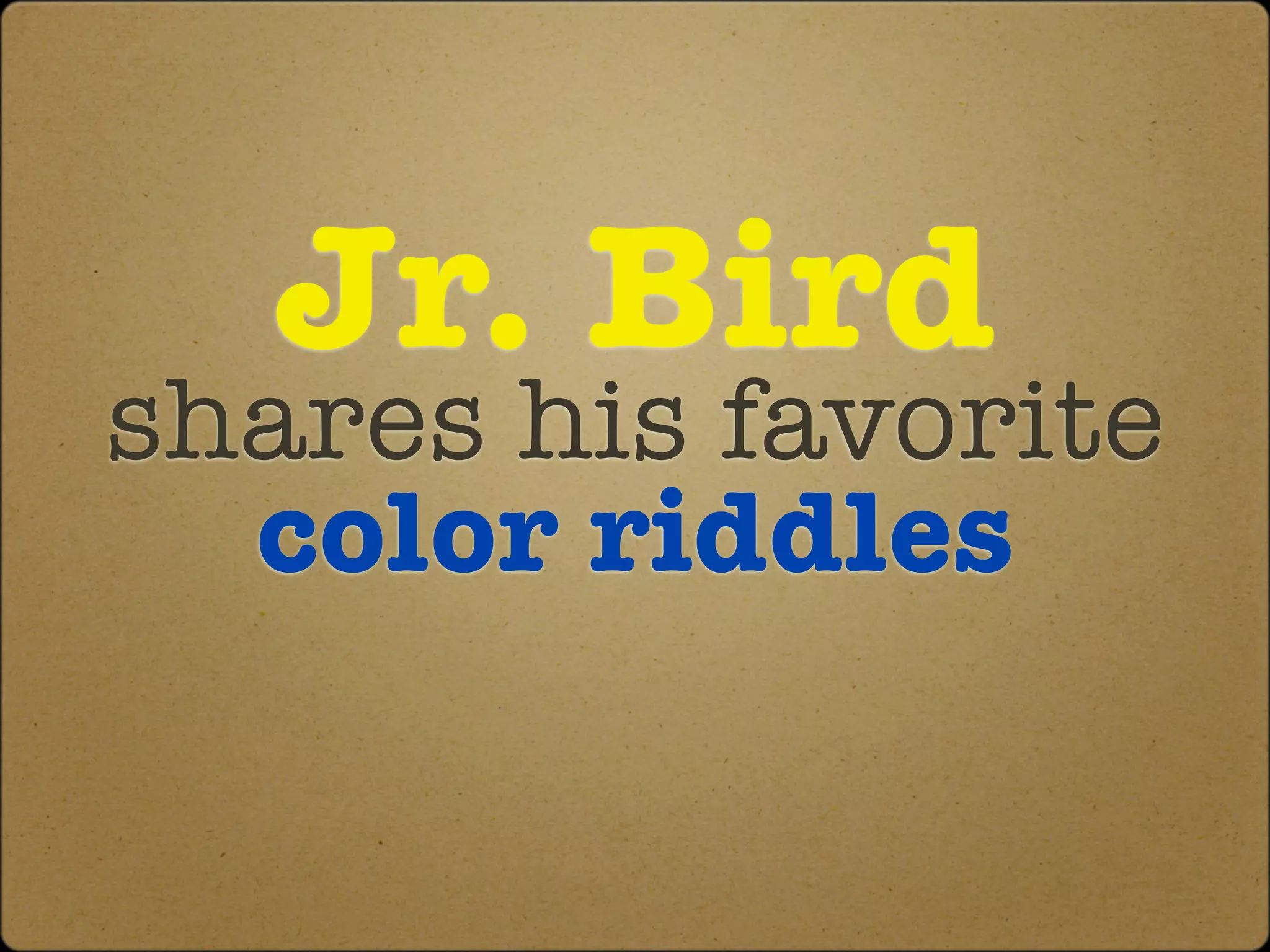 Jr Bird Color Riddles | PPT