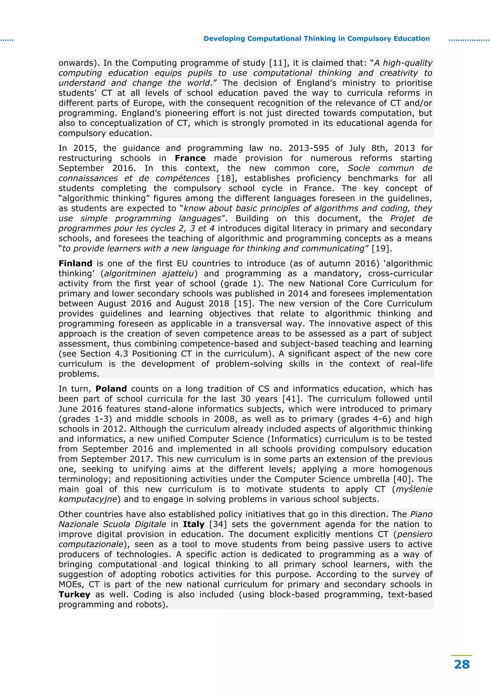 Developing Computational Thinking in Compulsory Education | PDF | Educational Assessment | Education