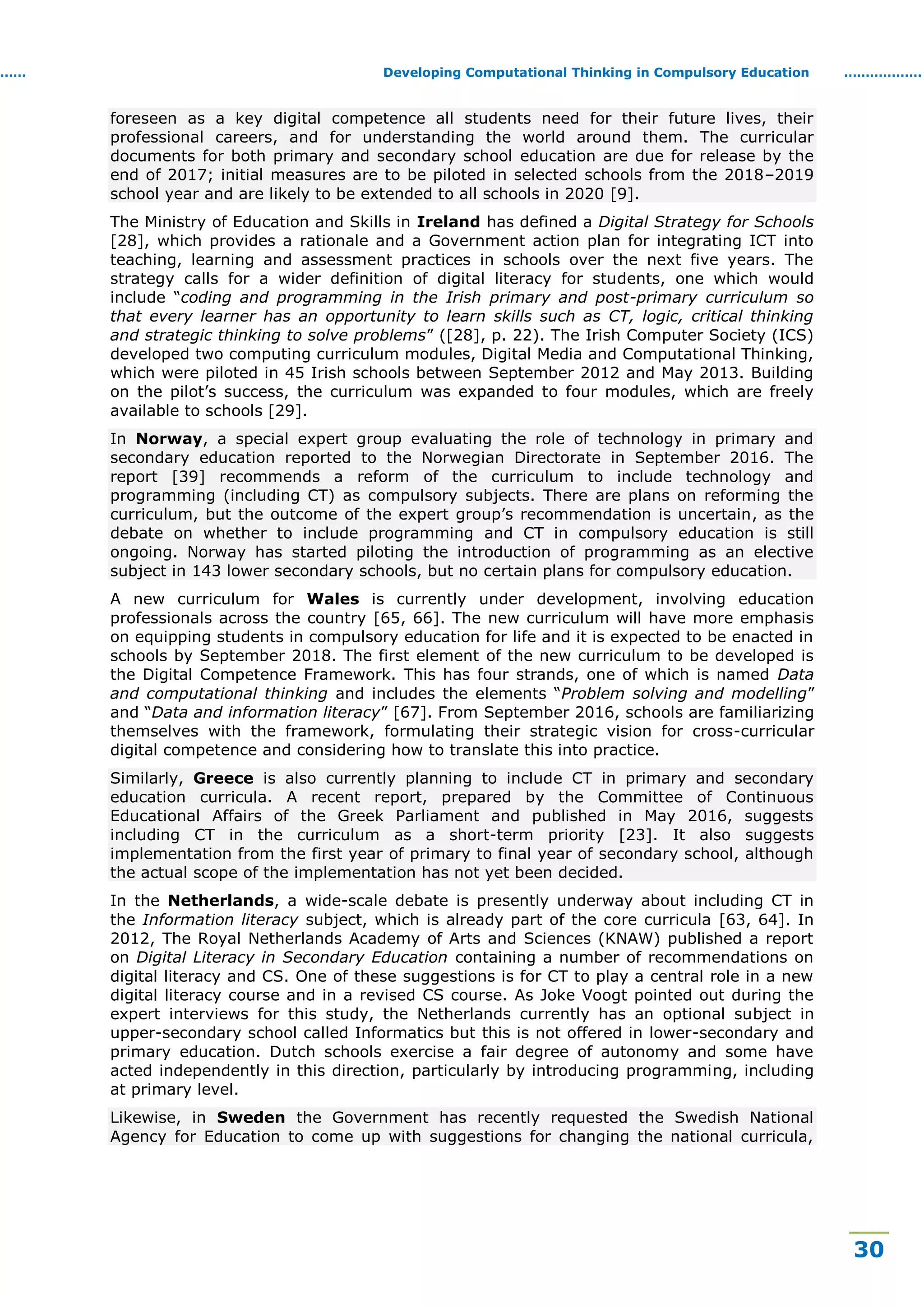 Developing Computational Thinking in Compulsory Education | PDF | Educational Assessment | Education