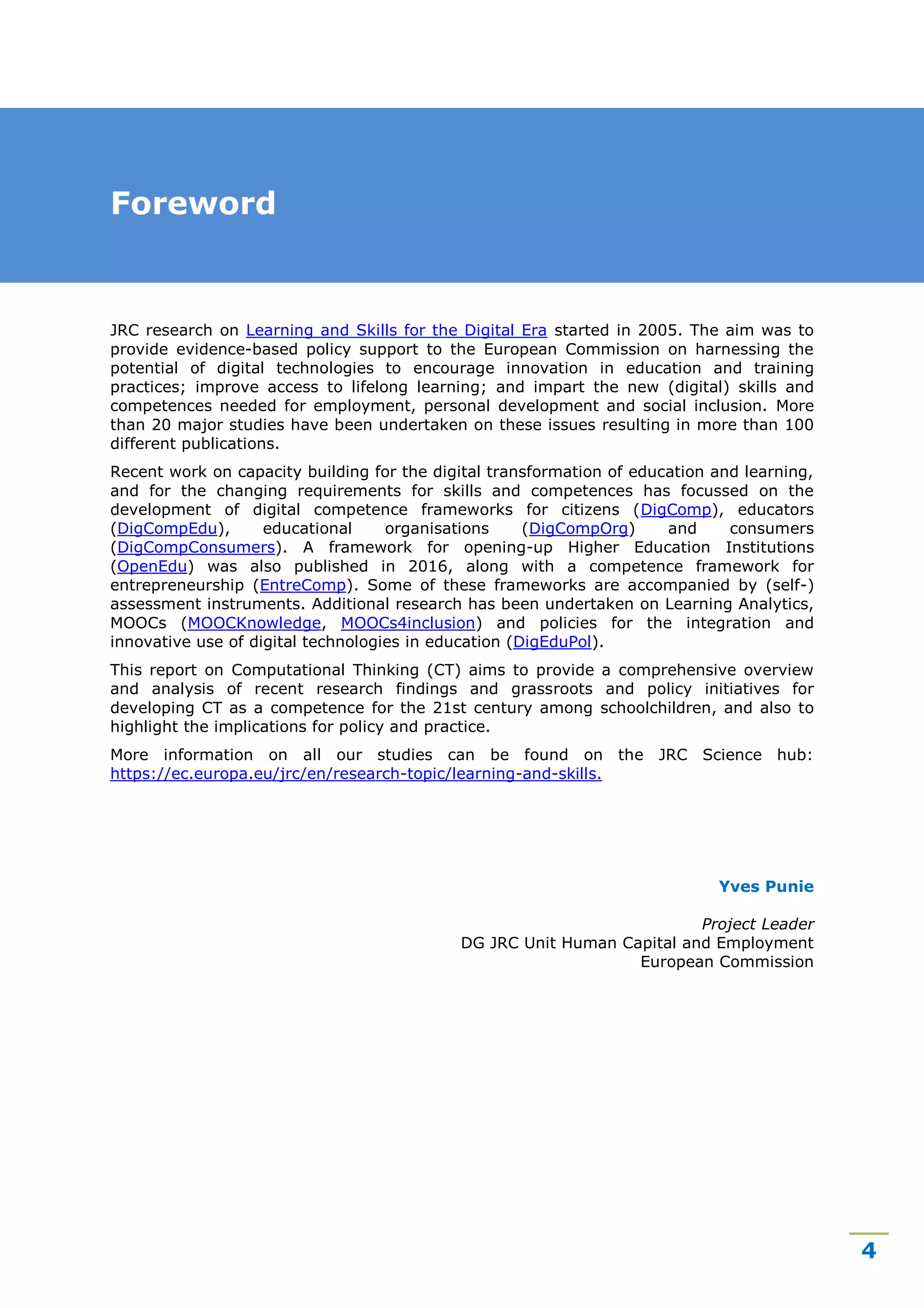 Developing Computational Thinking in Compulsory Education | PDF | Educational Assessment | Education