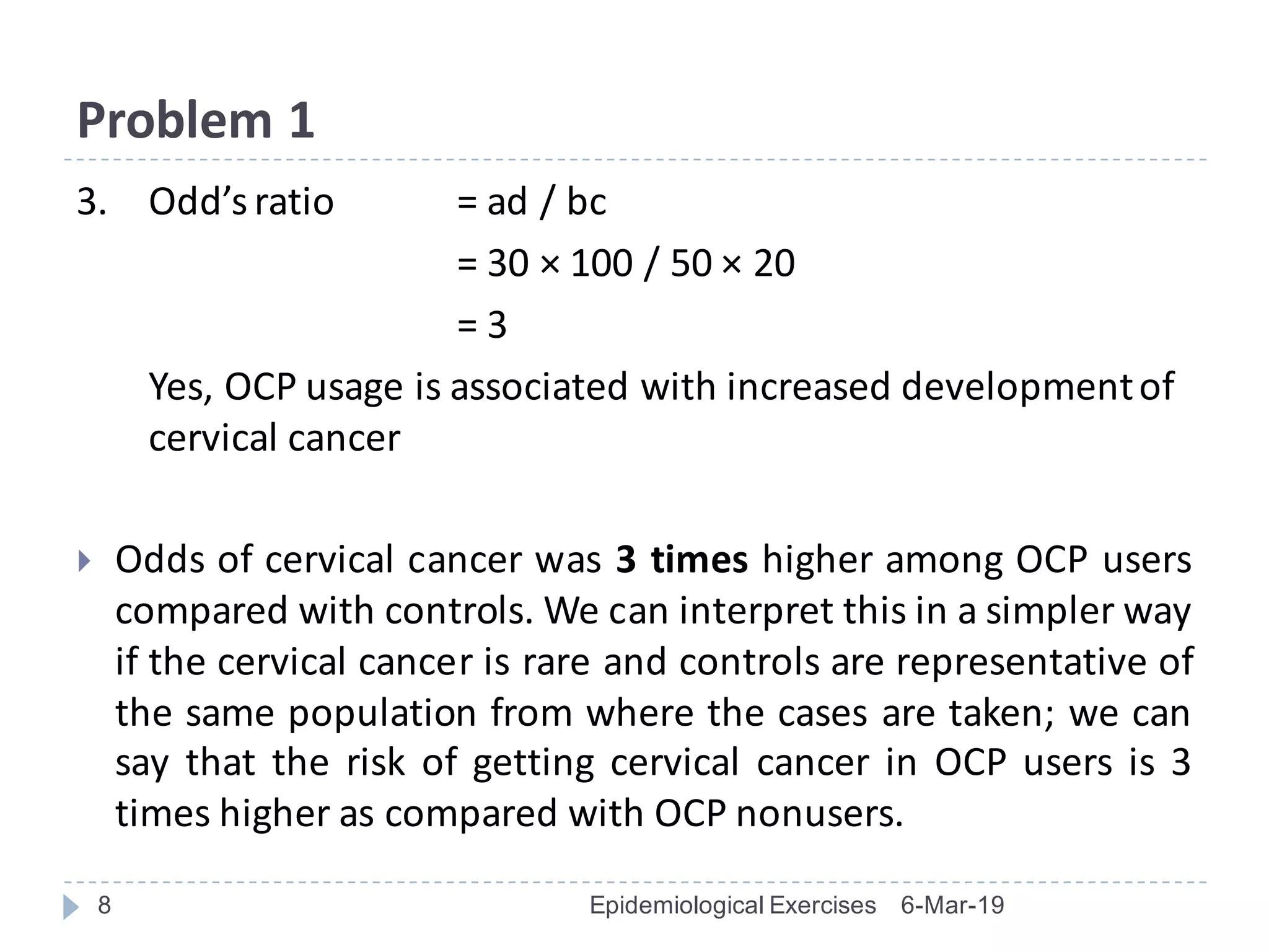 Epidemiological Exercises on case control studies | PDF