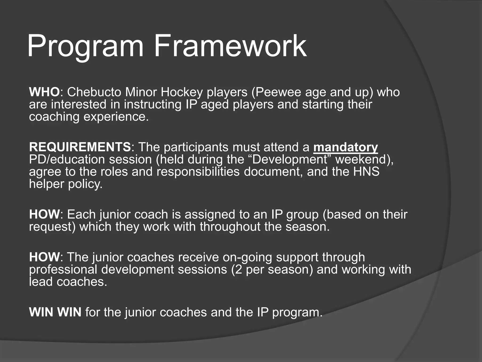 Junior Coach Leadership Program (Chebucto) | PPTX